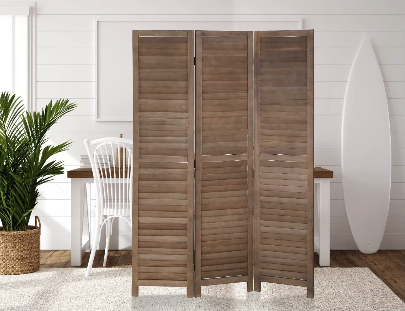 Tri Fold Privacy Screen HOMCOM Hand Woven Room Divider, 3 Panel Bamboo