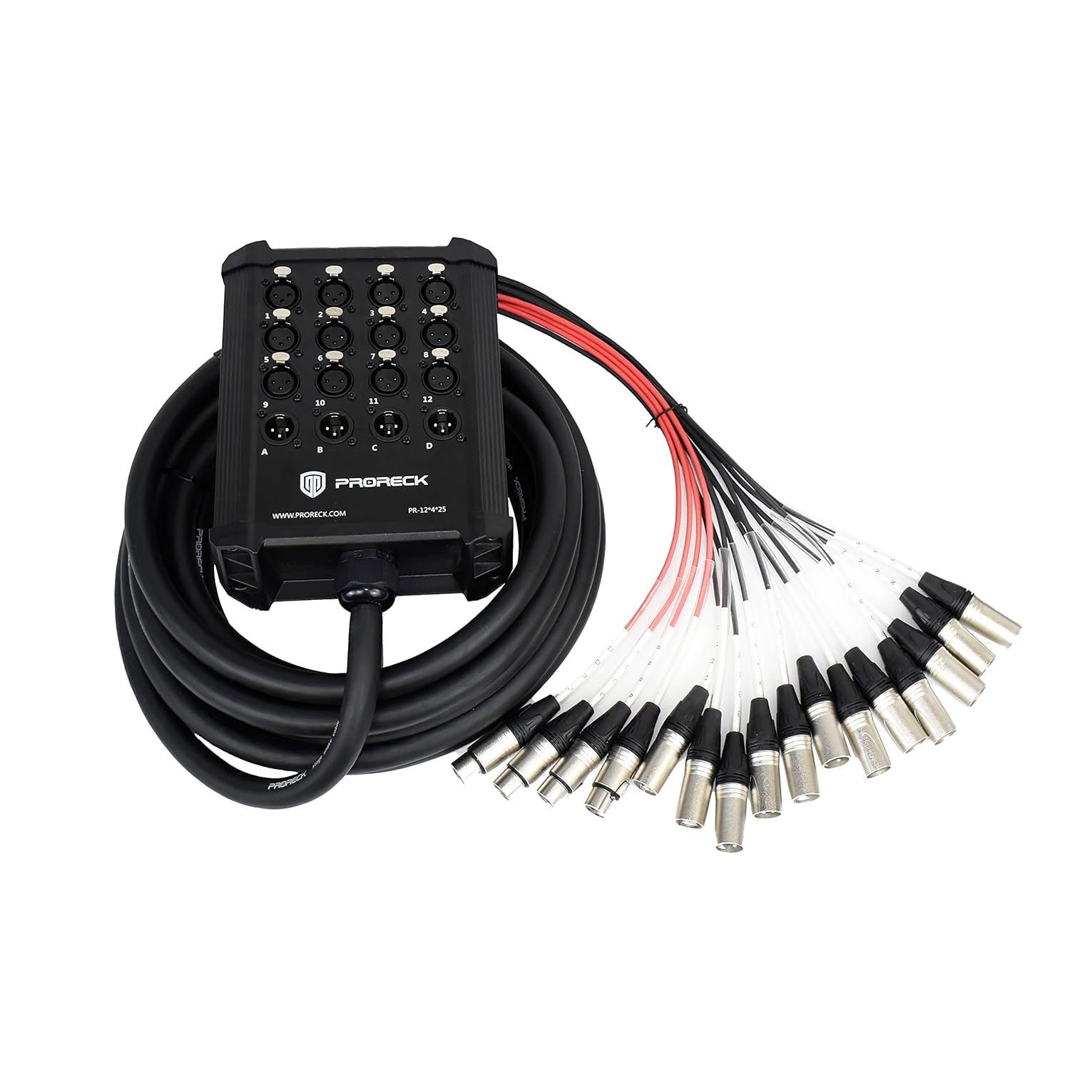 PRORECK 12-Channel Low Profile XLR Send Circuit Board Snake Cables, XLR ...
