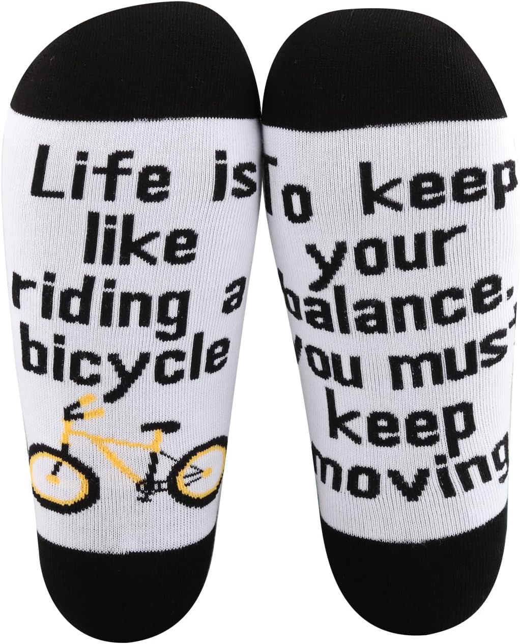 Amazon.com: MBMSO 2 Pairs Life Is Like Riding a Bicycle Socks Bicycle ...