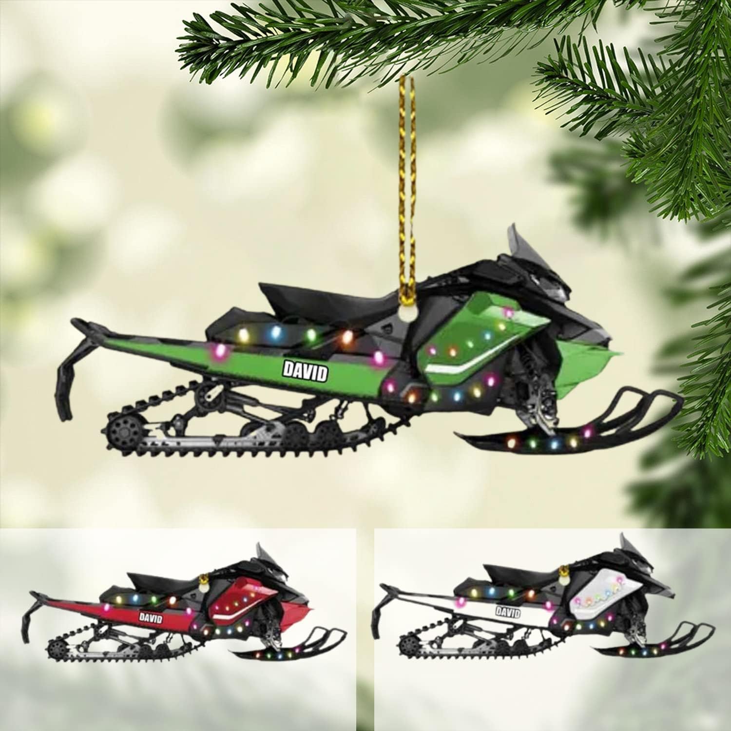 Amazon.com: Artparel Personalized Snowmobile Ornament for Snowmobile ...