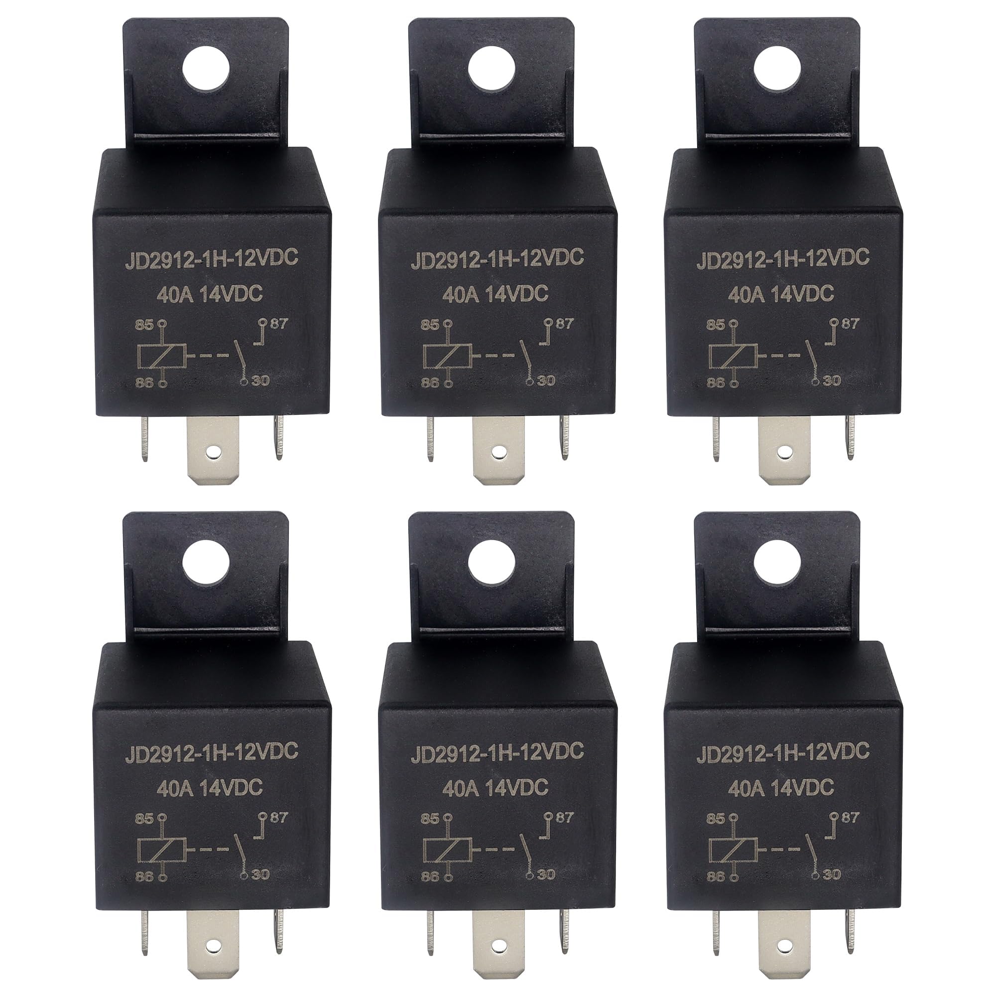 Snapklik.com : HiSport 6 Pack Car Relays 12V 40A, 4 Pin Relay Spst ...