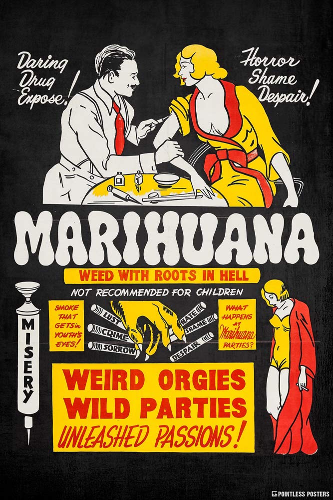 Amazon.com: Marihuana Vintage Propaganda Weed Marijuana Poster - 12 x ...