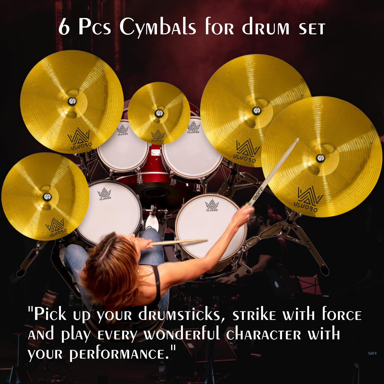 ULUOBO Alloy Steel Cymbals Full Set ULUOBO 7-Piece Cymbal Set - 10 ...