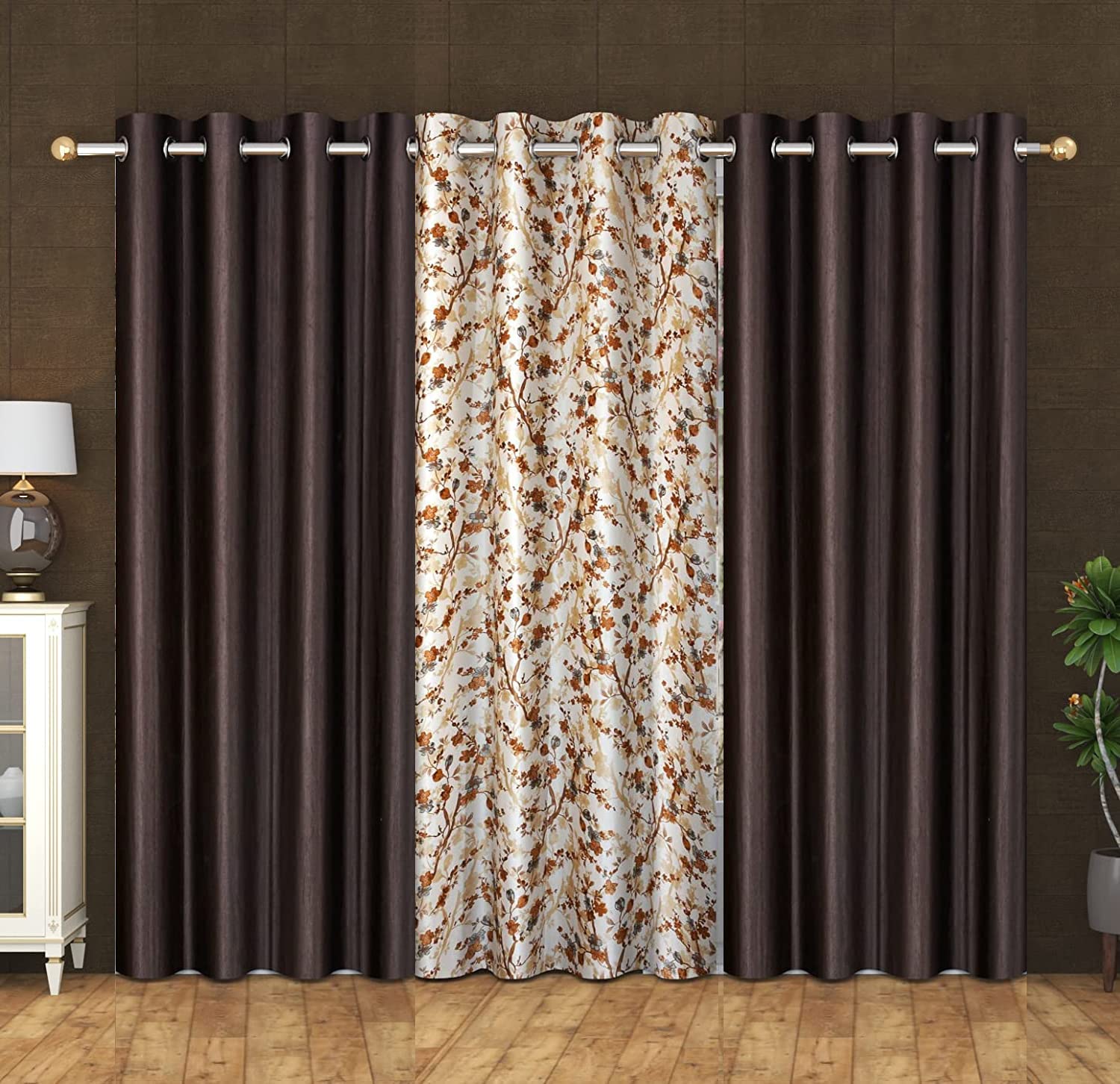 Buy VJK FAB Beautiful Flower Design Window Curtains, Drawing Room ...