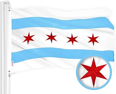 Amazon.com : ANLEY Fly Breeze 3x5 Foot City of Chicago Flag - Vivid ...