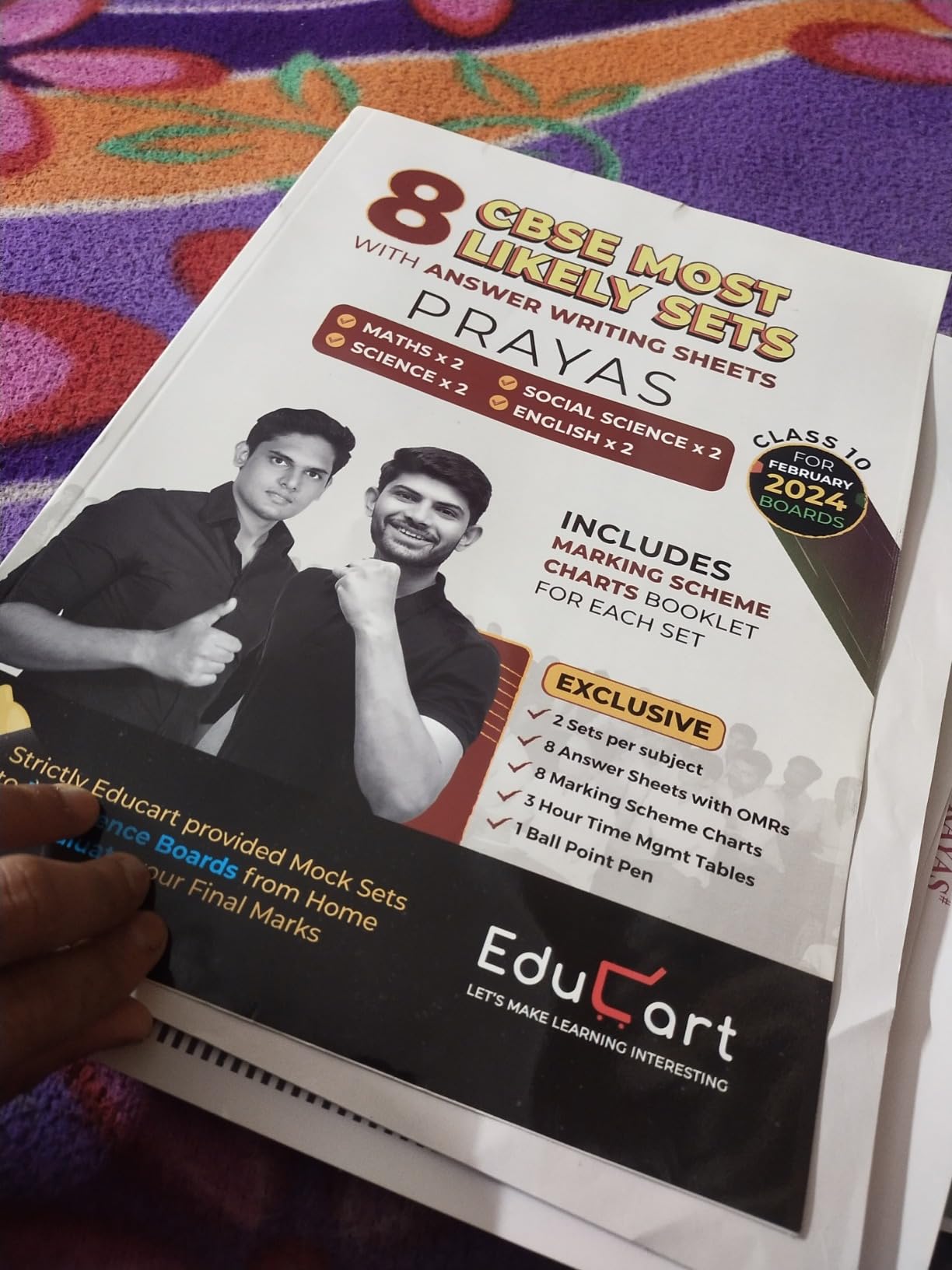 (For Gap Days) Educart Prayas CBSE Class 10 Sets 2024 - Maths Basic, Standard, Science and SST ...