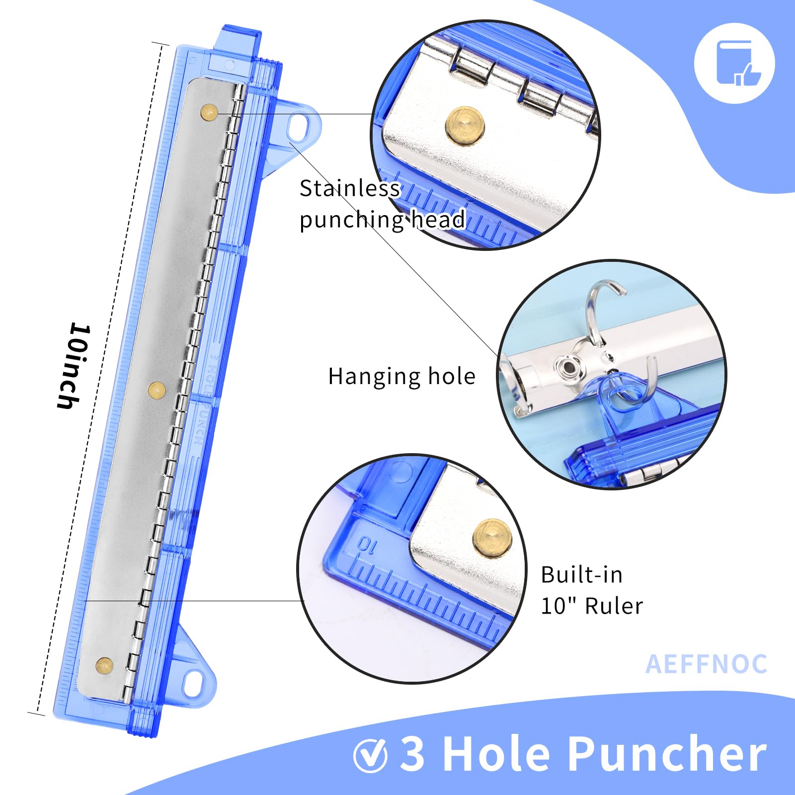 Document Organization Tools AEFFNOC 3 Hole Punch Portable - 5 Sheet ...