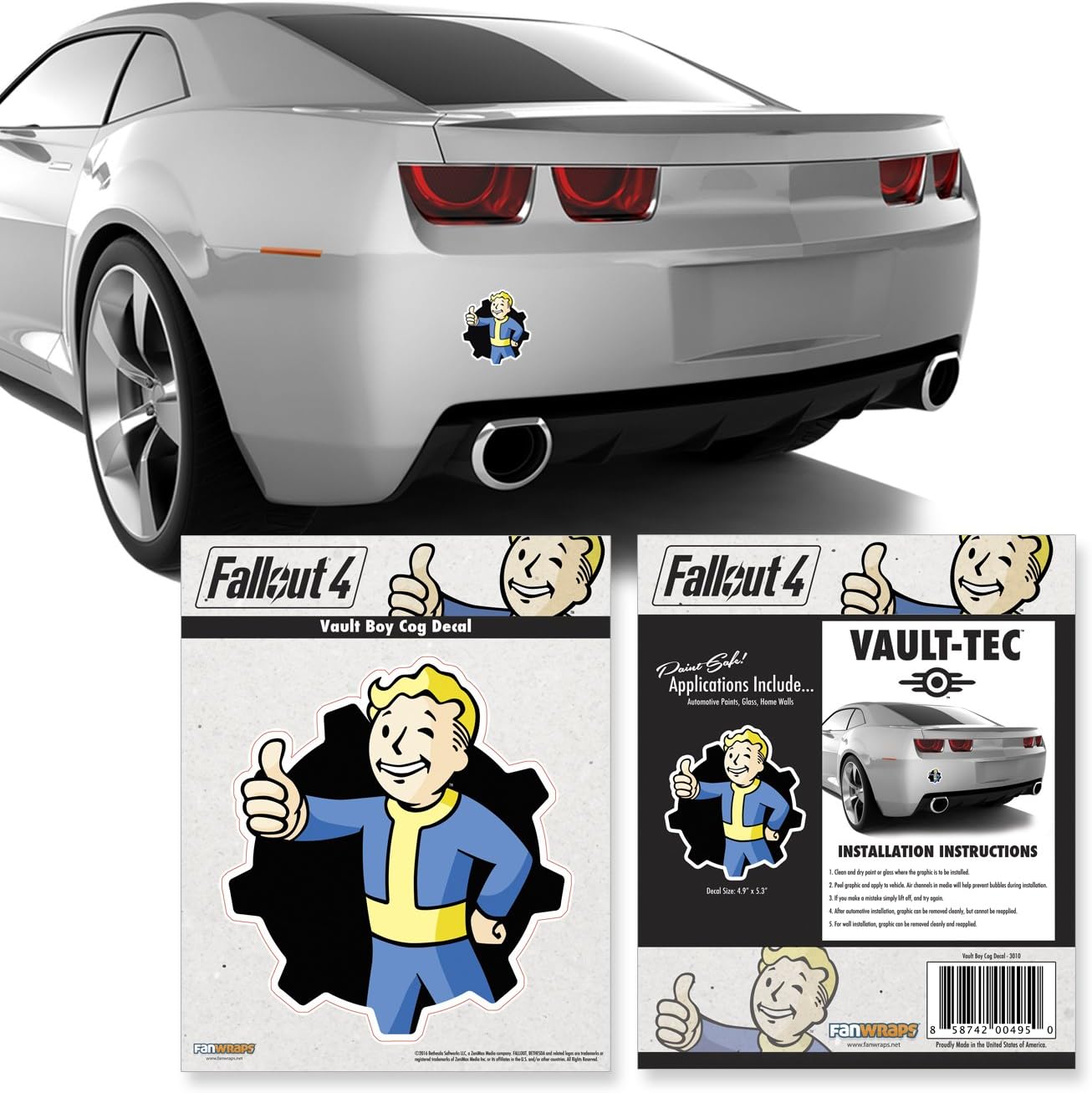 Amazon.com: Fallout Vault Boy Cog Vinyl Decal : Sports & Outdoors