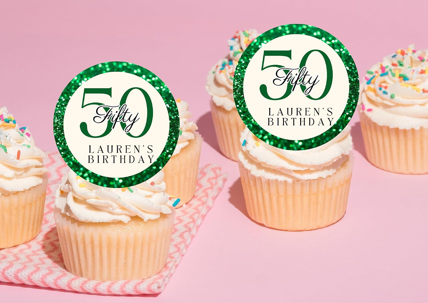 edible 20 x personalised ANY AGE birthday cupcake toppers UNCUT 18th ...
