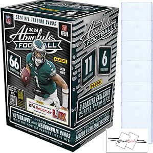 Amazon.com: 2024 Panini Absolute Football NFL Blaster Box with 66 ...