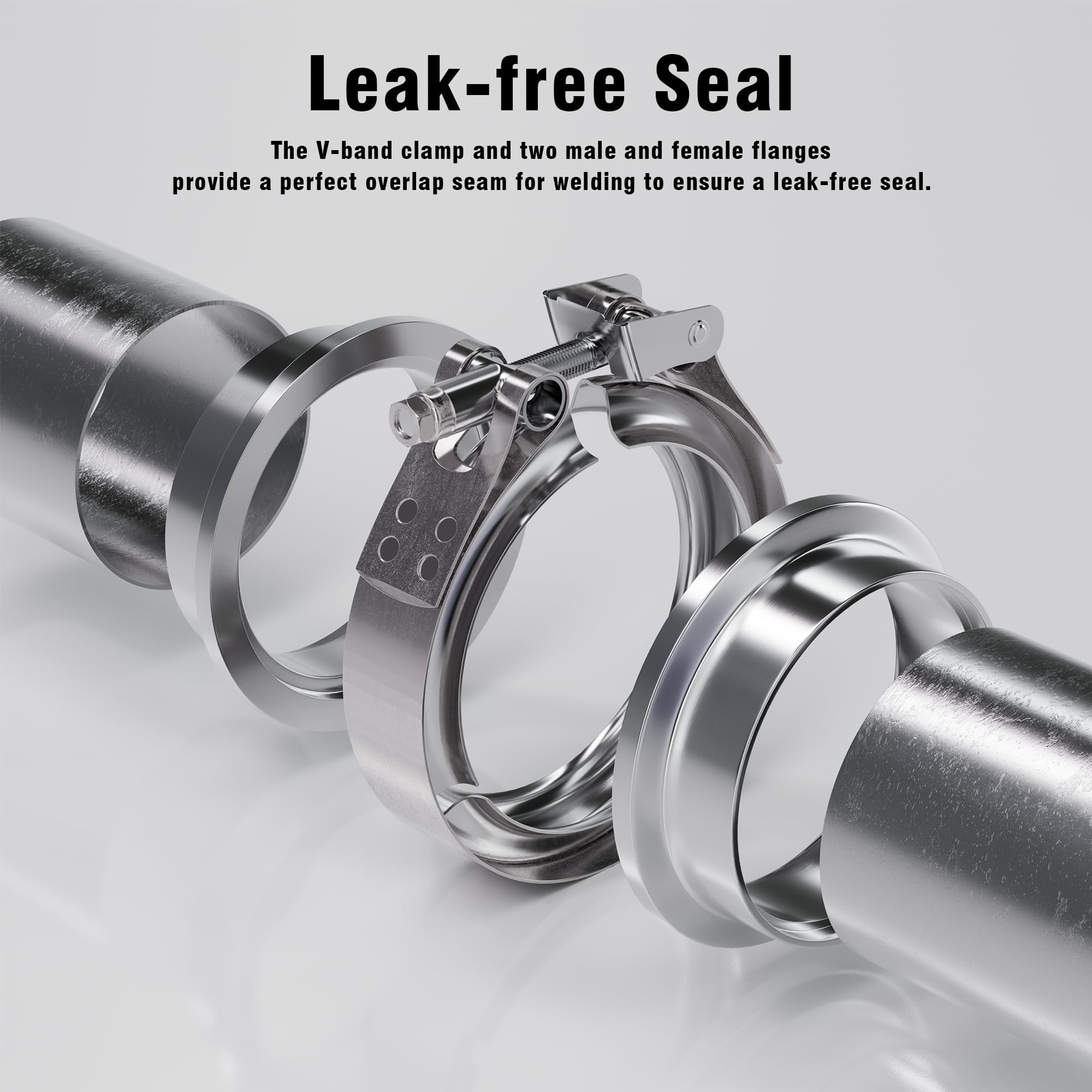V Band Clamps 2-Pack 3.5 Inch With Flanges - 304 Stainless Steel Quick ...