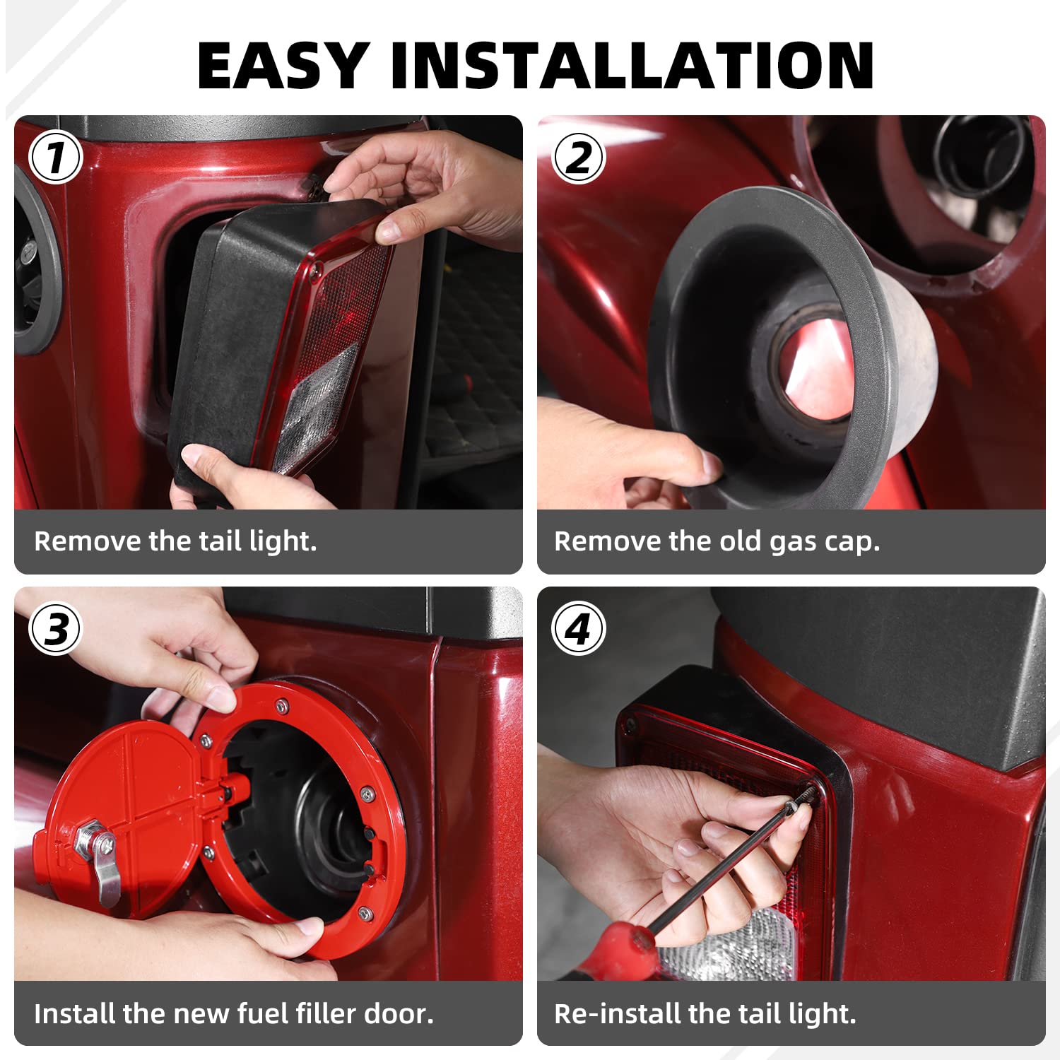 Snapklik.com : SQQP For JK Locking Fuel Filler Door Gas Tank Cap Cover ...