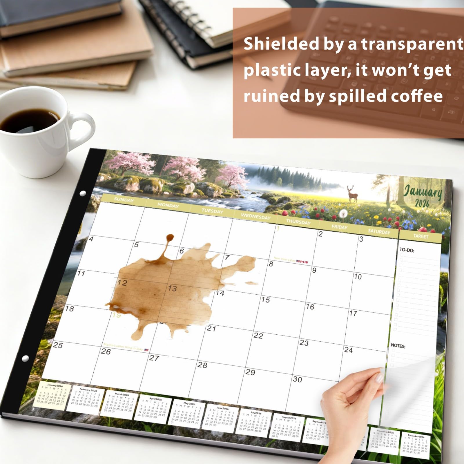Snapklik.com : SIRUIFEN Large Desk Calendar 2025-2026 22x17 Inches,18 ...