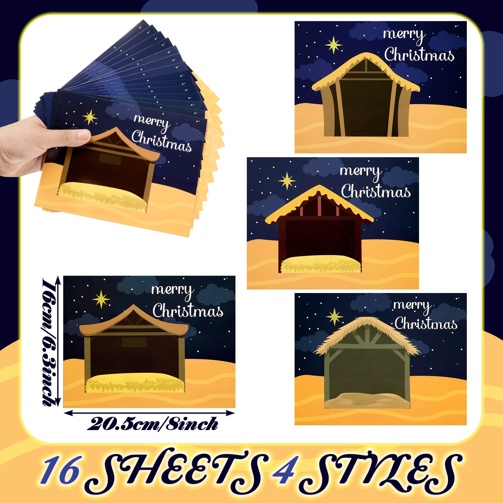 Religious Christmas Crafts 36 Sheets Christmas Nativity Stickers ...