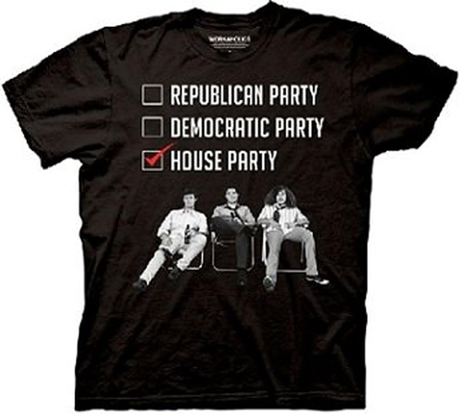Amazon.com: Workaholics Republican Democratic House Party Adult Black T ...