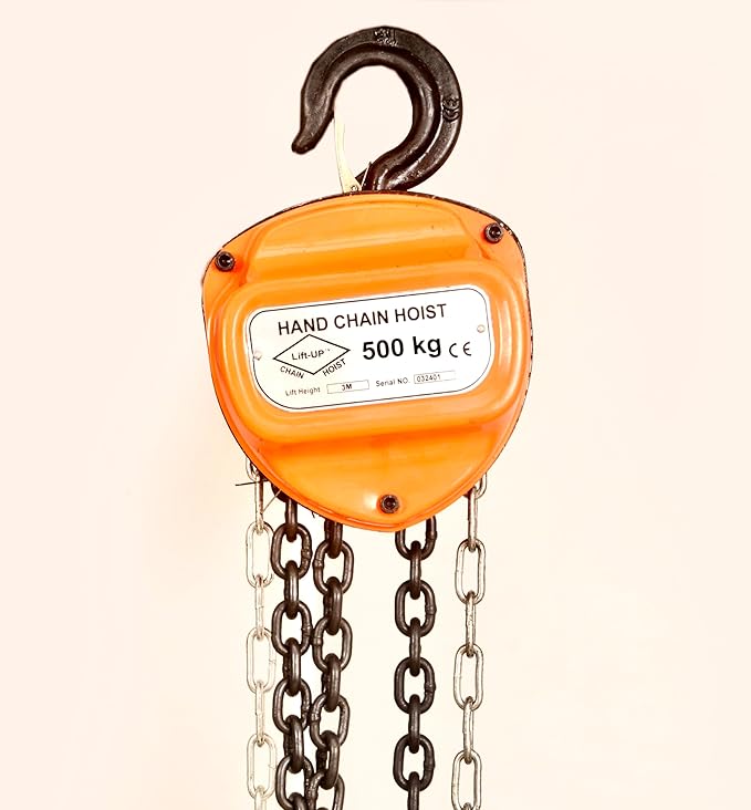 "Lift-UP" Heavy Duty Chain Pulley Block - 500 Kgs Capacity, 2.8 Mtrs ...