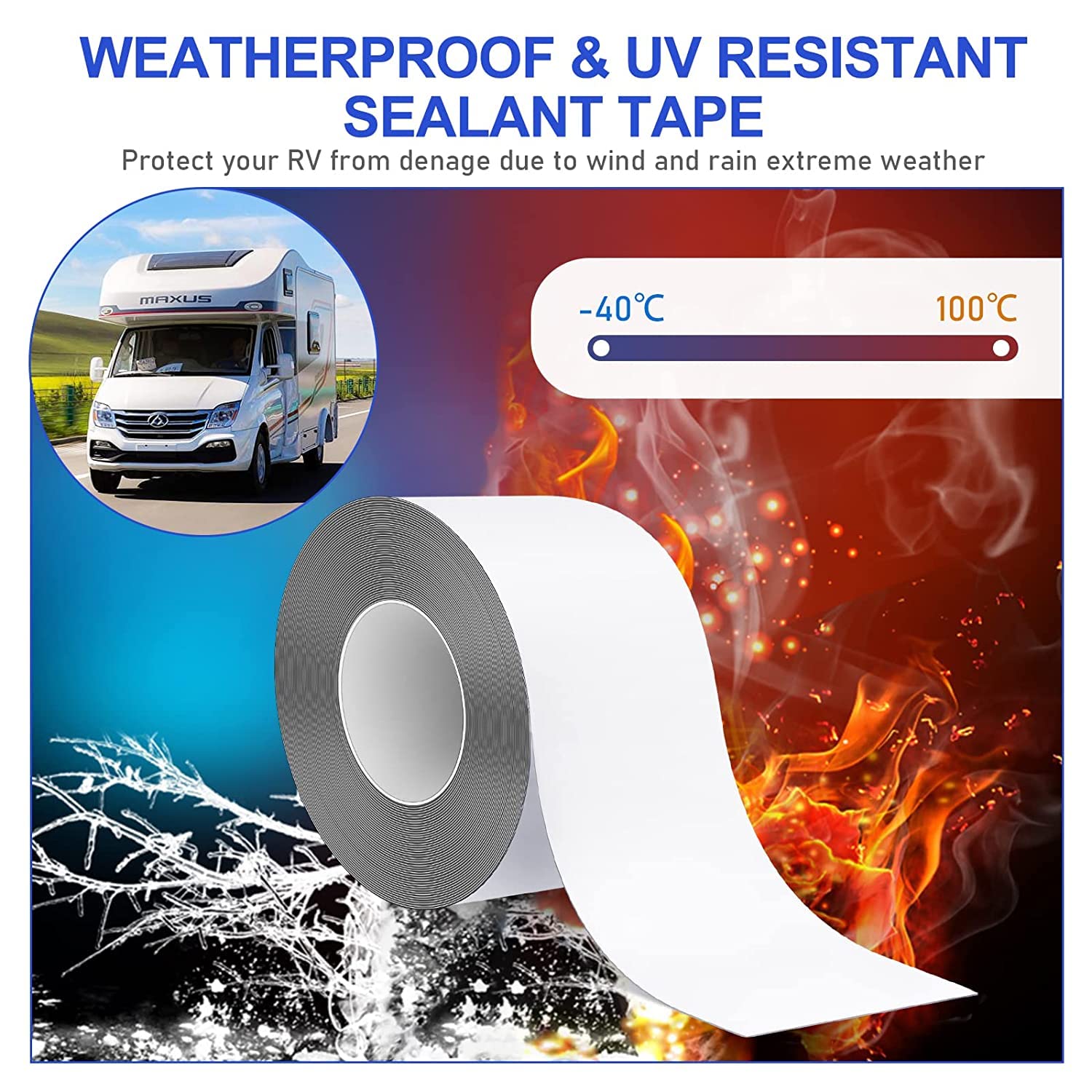 Snapklik.com : RISTOW (Upgrade Version RV Roof Sealant Tape, 2" X 60ft ...