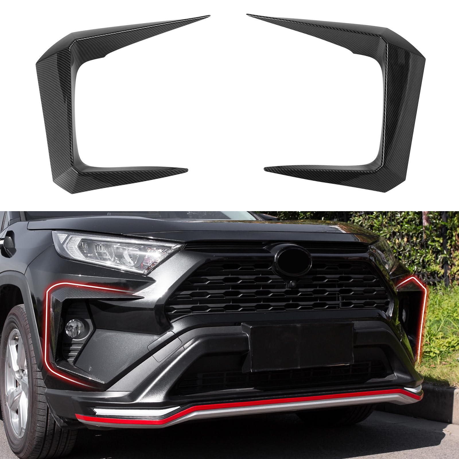 Buy Xipoo Fit 2019 2020 2021 2022 Toyota RAV4 Fog Light Trim Front Fog ...
