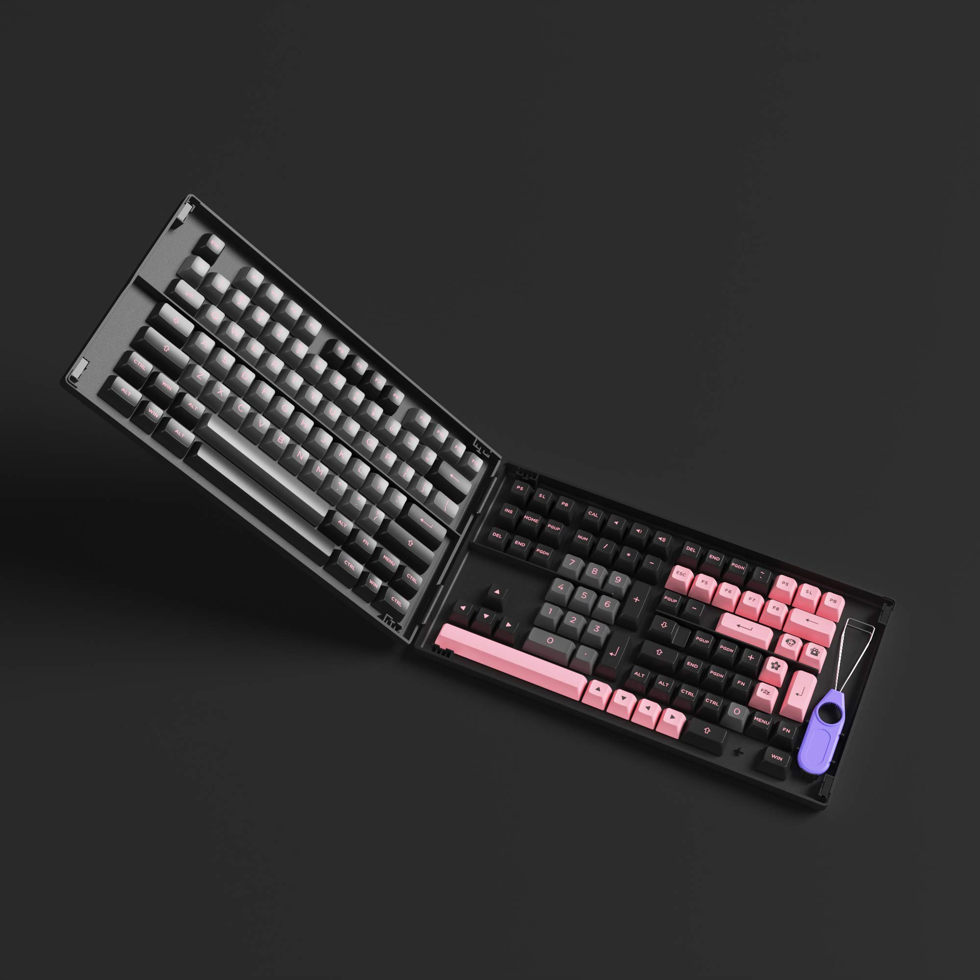 Buy YUNZII AKKO Black&Pink 158 Keycaps PBT Double Shot Keycap Set for ...
