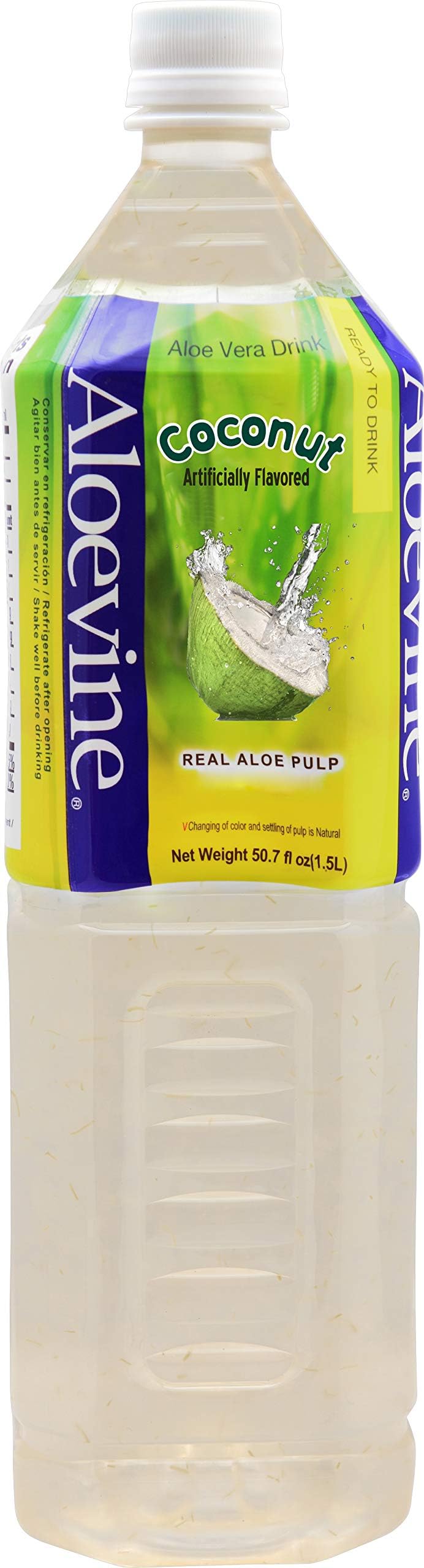 Amazon.com : ALOEVINE Aloe Vera Drink 50.7 oz. 12 Pack (Coconut ...