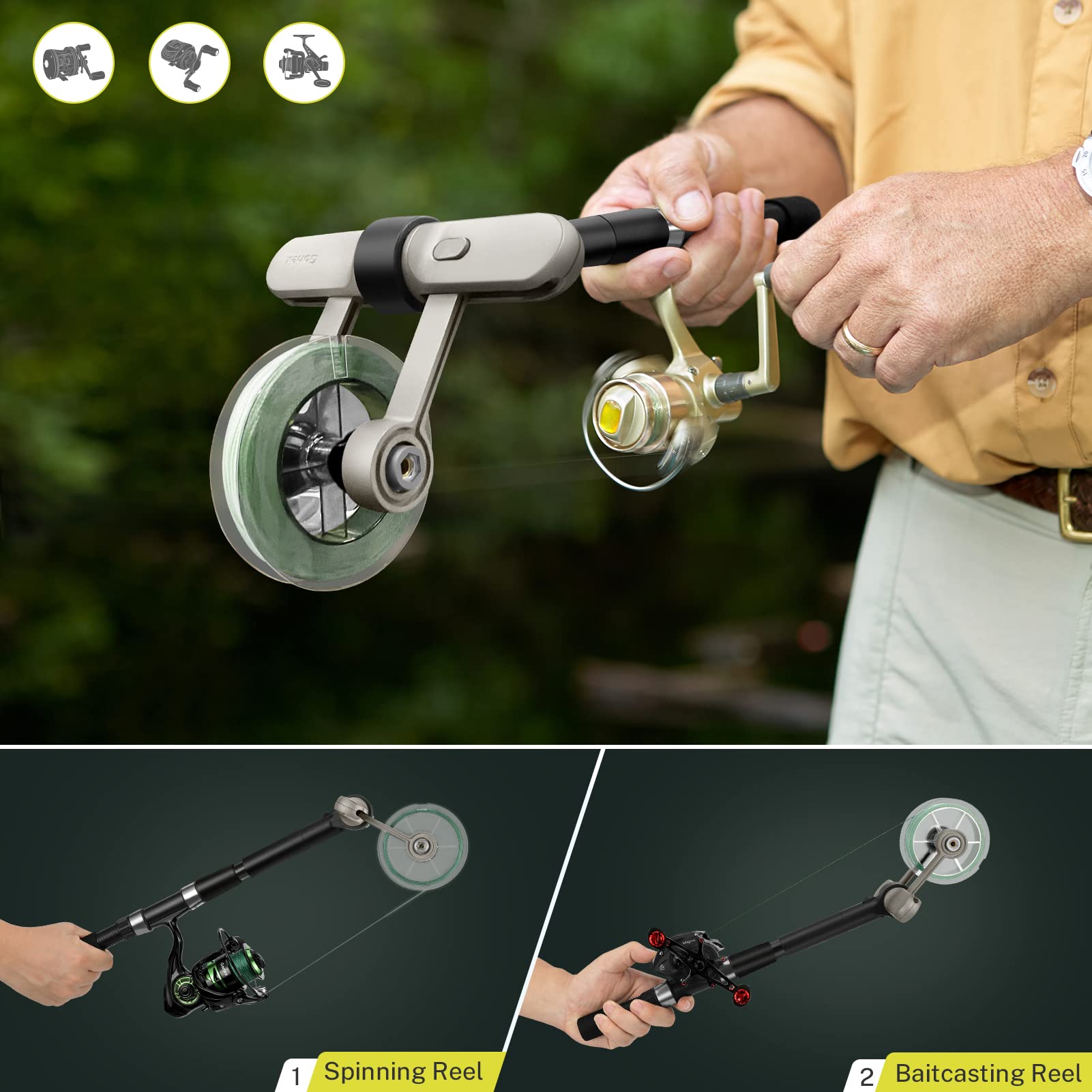 Gonex Fishing Line Spooler with Unwinding Function Installation-Free ...