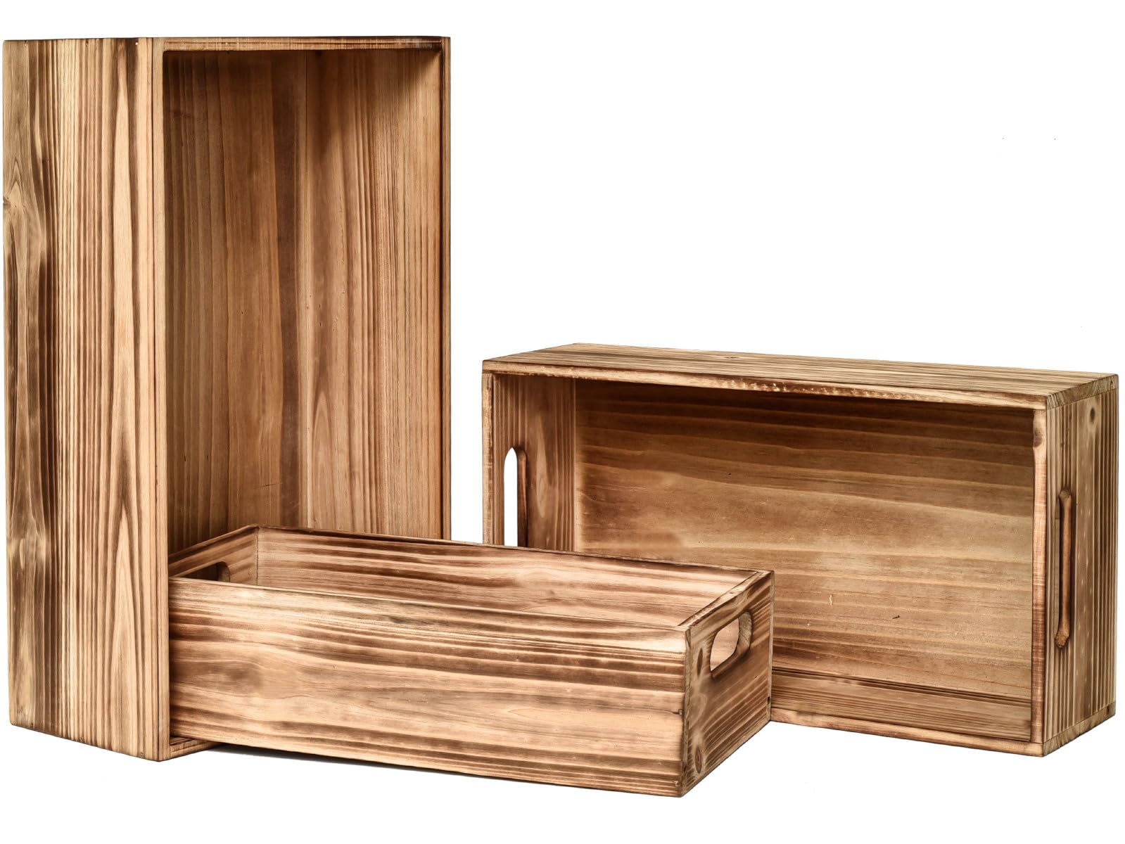 Amazon.com: MACVAD Set of 3 Wooden Boxes for Storage – Small Wooden ...