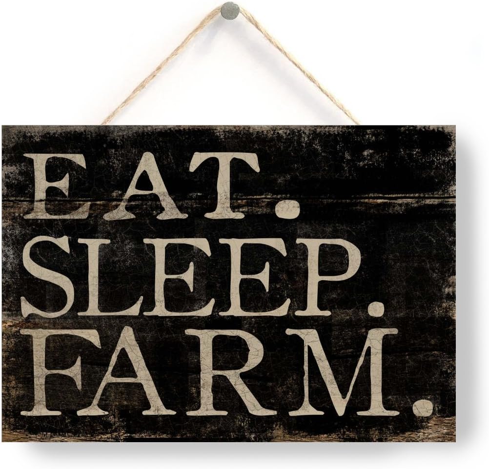 Amazon.com : Eat Sleep Farm Sign, Farm Decor, Football Wall Art Signs ...