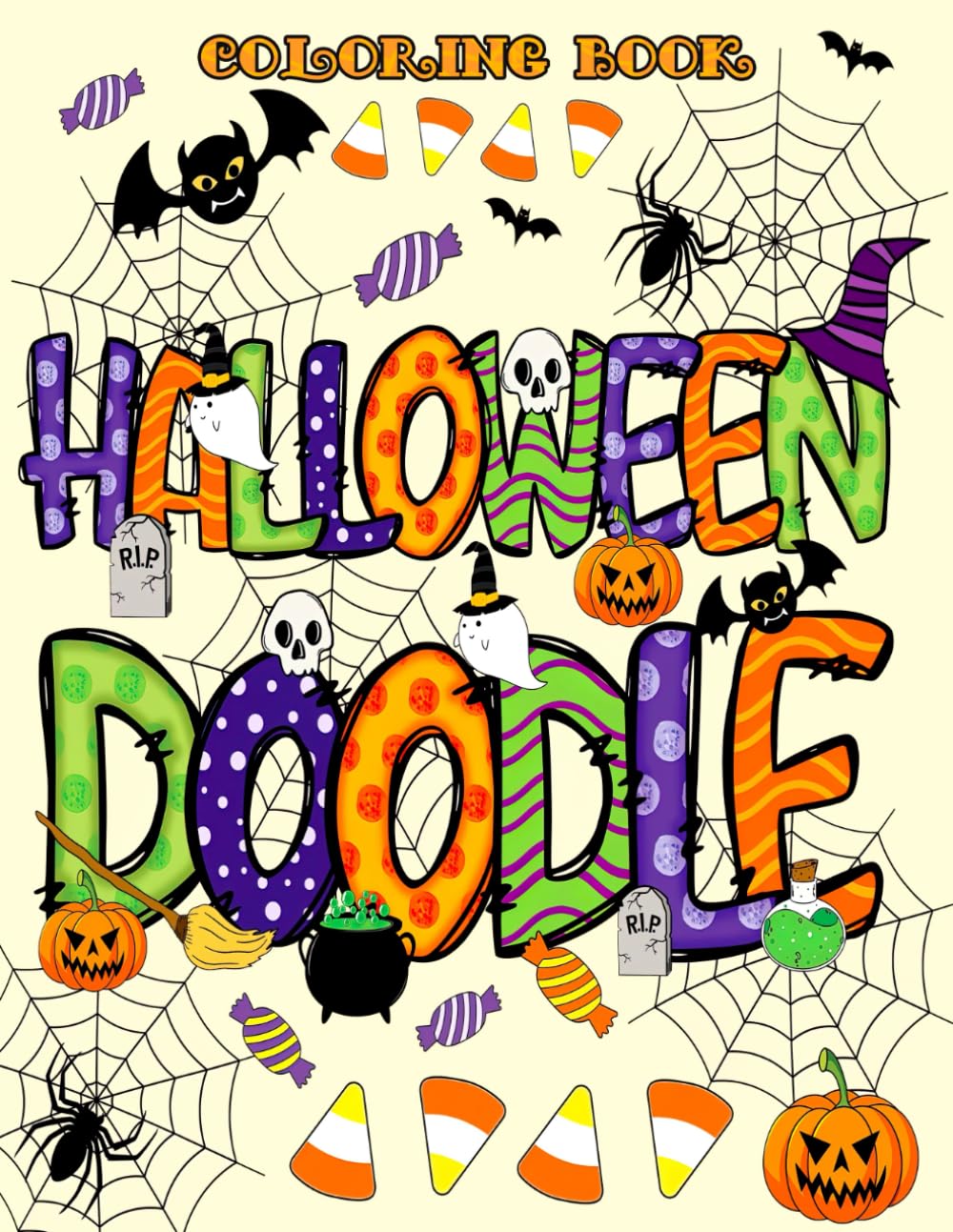 Coloring Halloween Doodle Pages