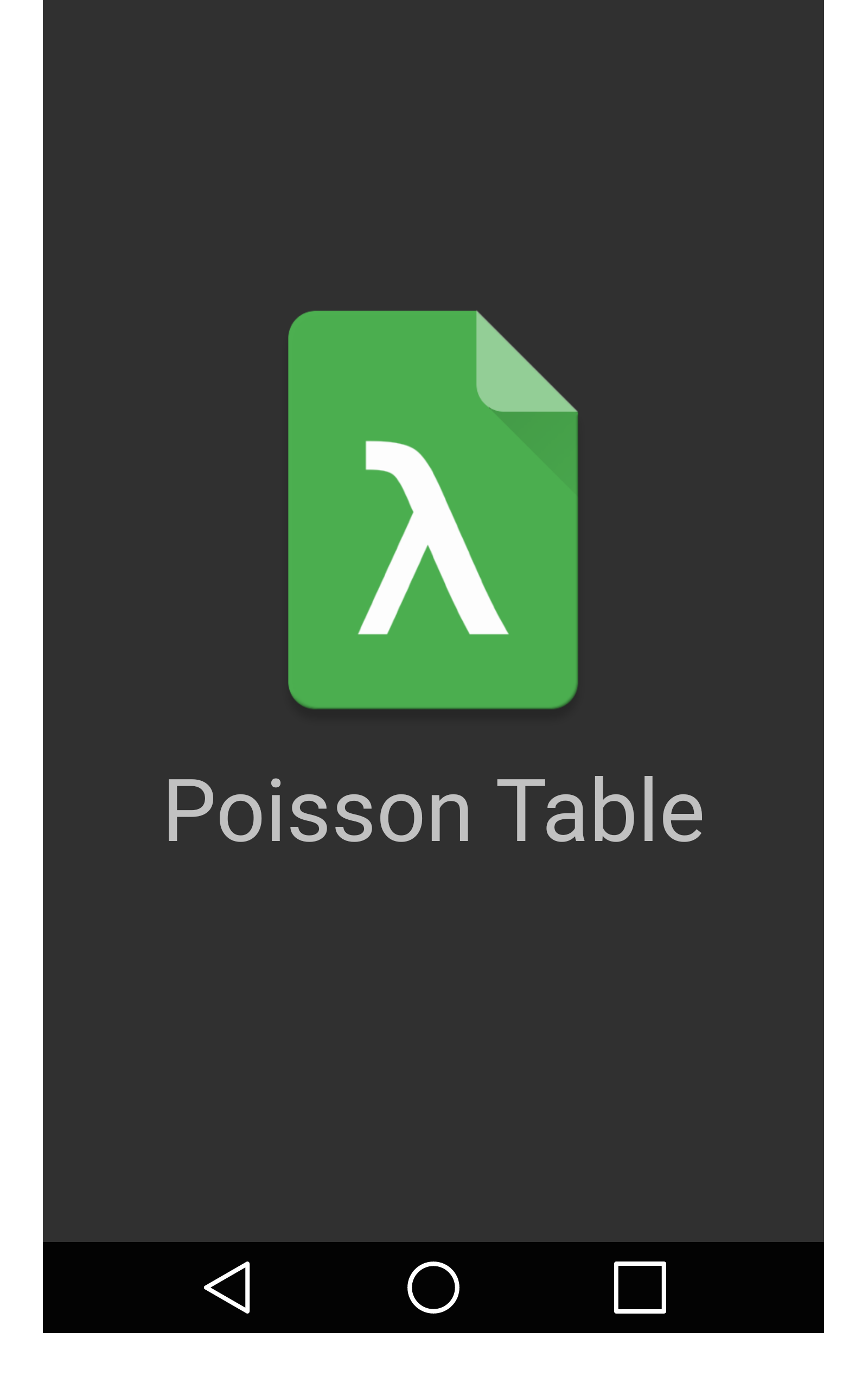 Aplicación Poisson Table en Amazon Appstore