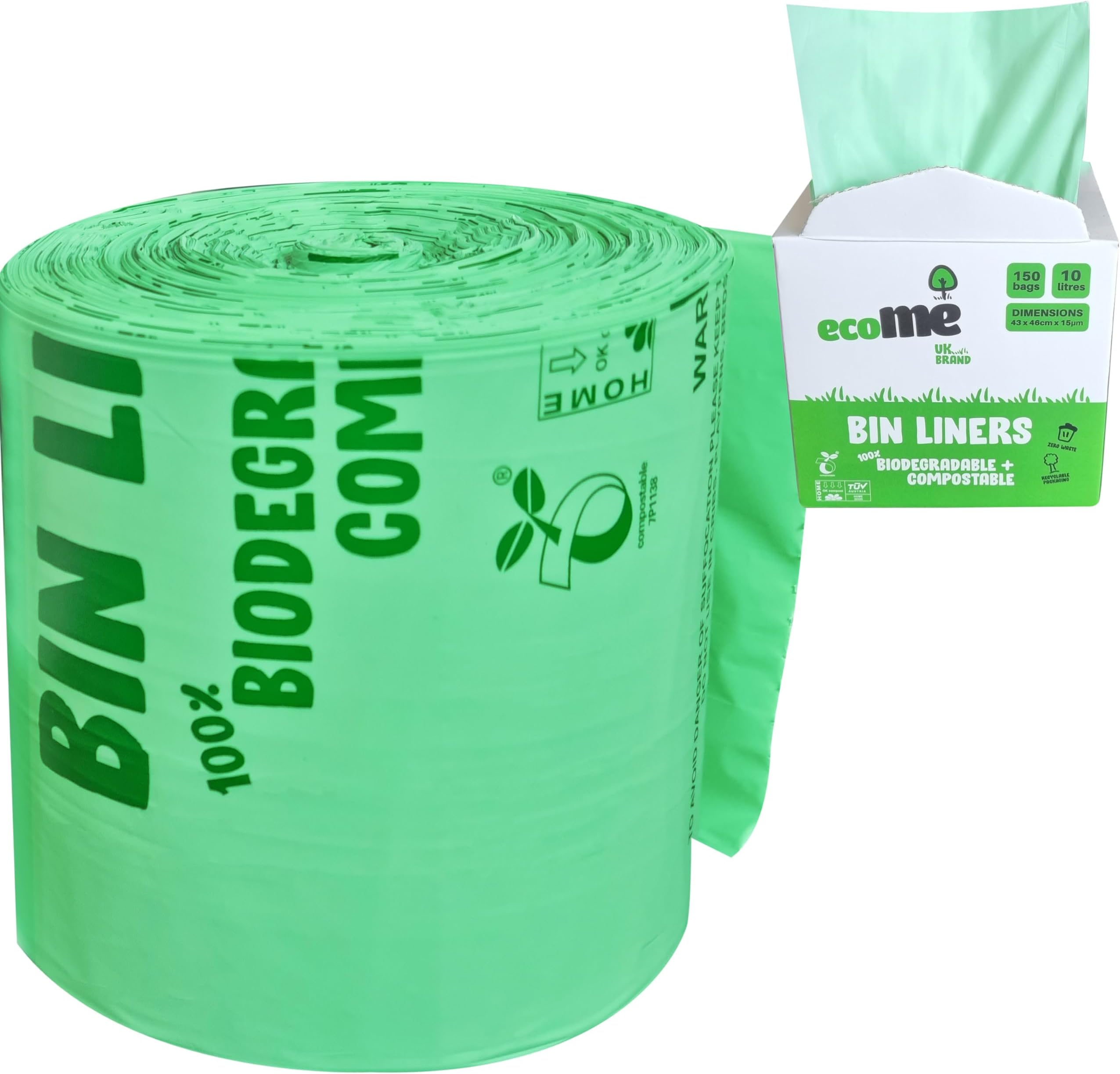 allBIO 10 Litre Extra Thick Compostable Food Waste Kitchen Caddy Liners ...