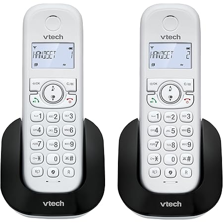 VTech CS1501 2-Handset Dual-Charging DECT Cordless Phone with Call ...