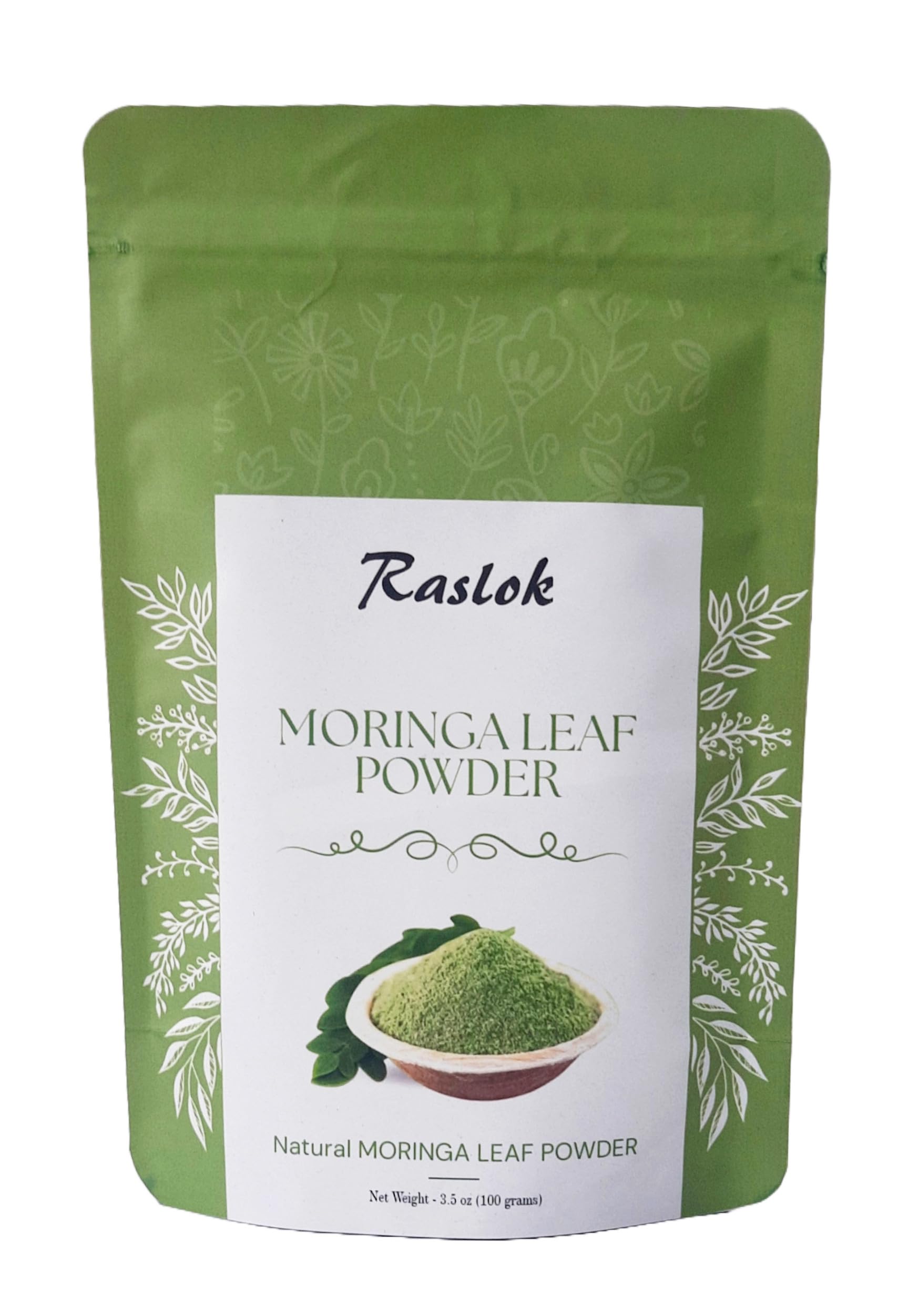 Amazon.com: Raslok Moringa Powder | 100% Pure Moringa Leaf NO Stems ...