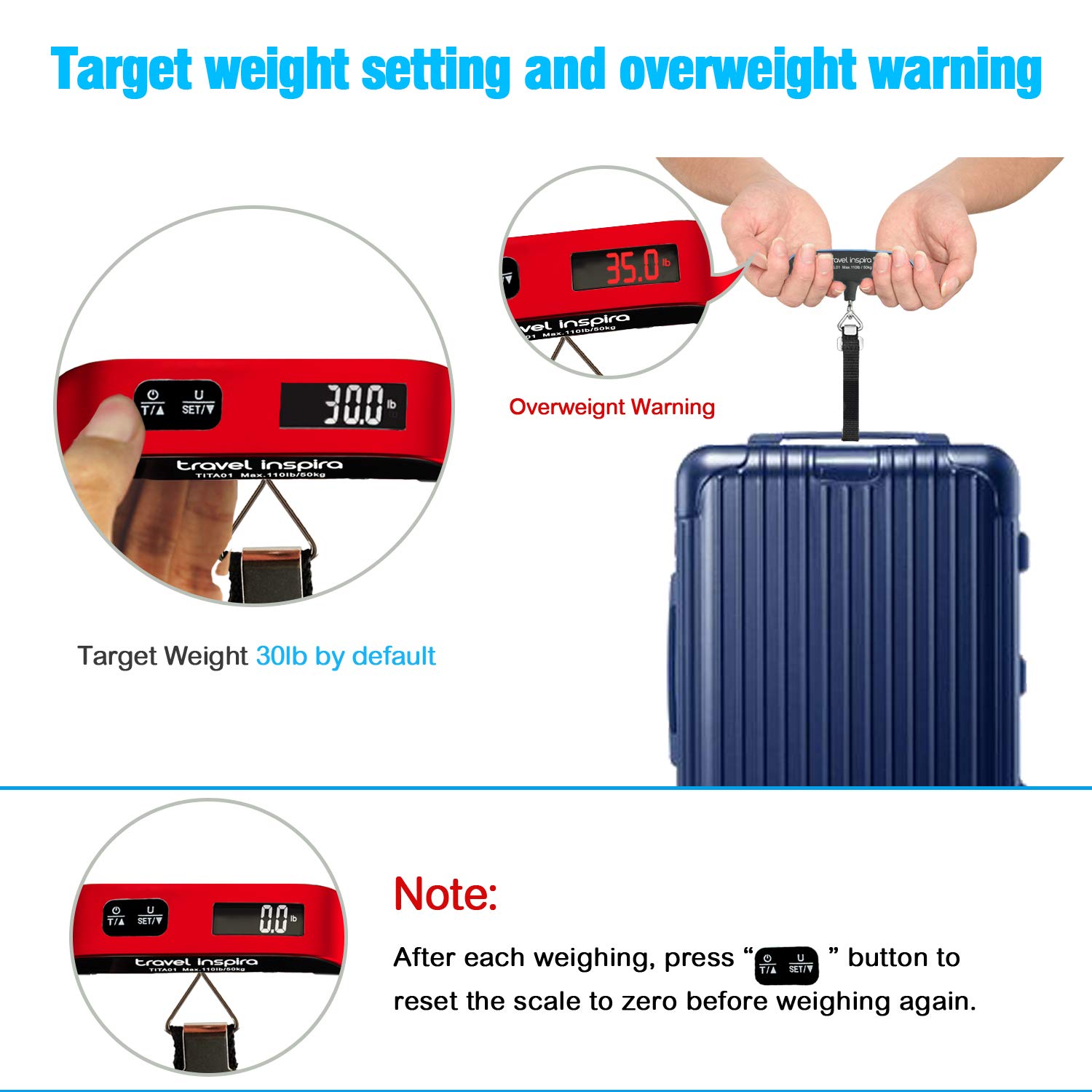 Snapklik.com : Travel Inspira Luggage Scale, Portable Digital Hanging ...