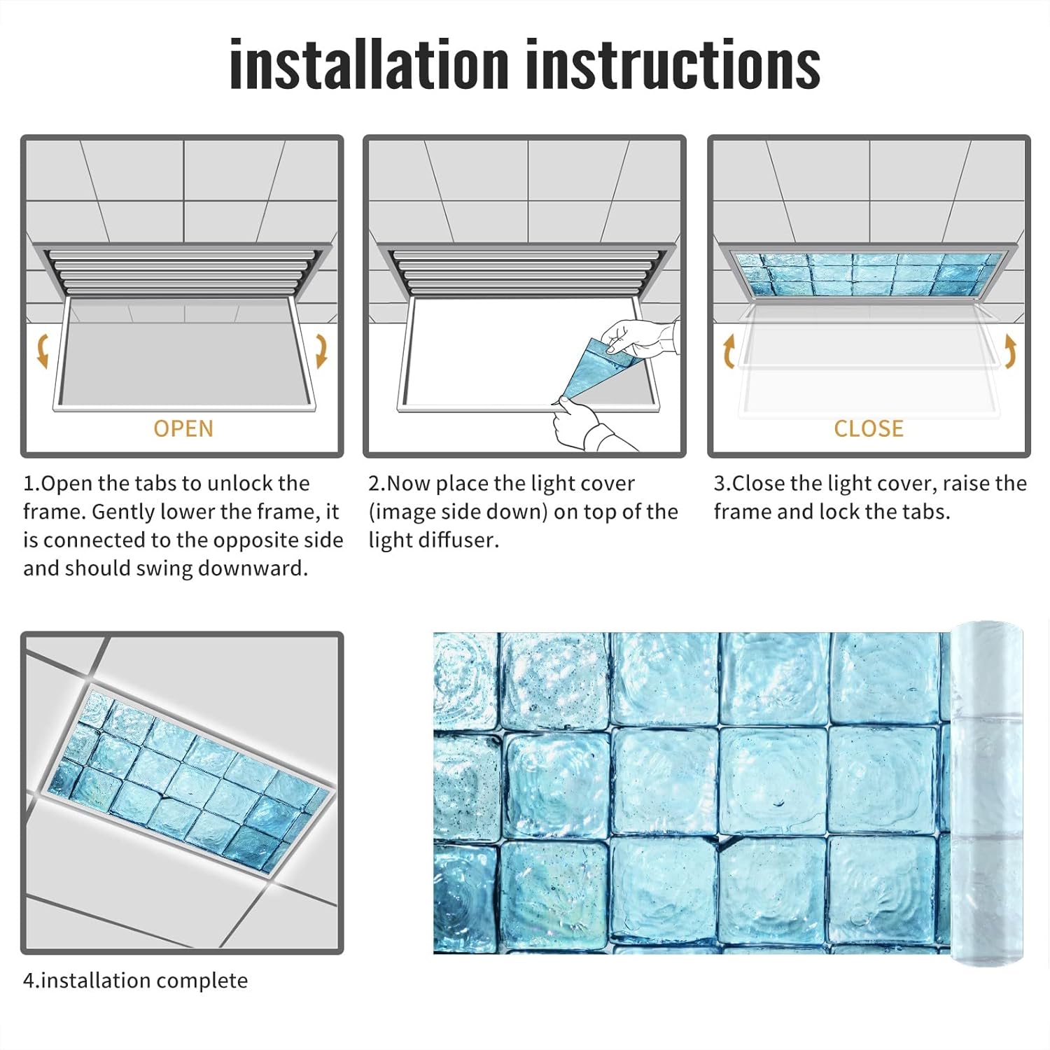 MSINMKOK Cubiertas de luz fluorescente para decoración de aula, cocina ...