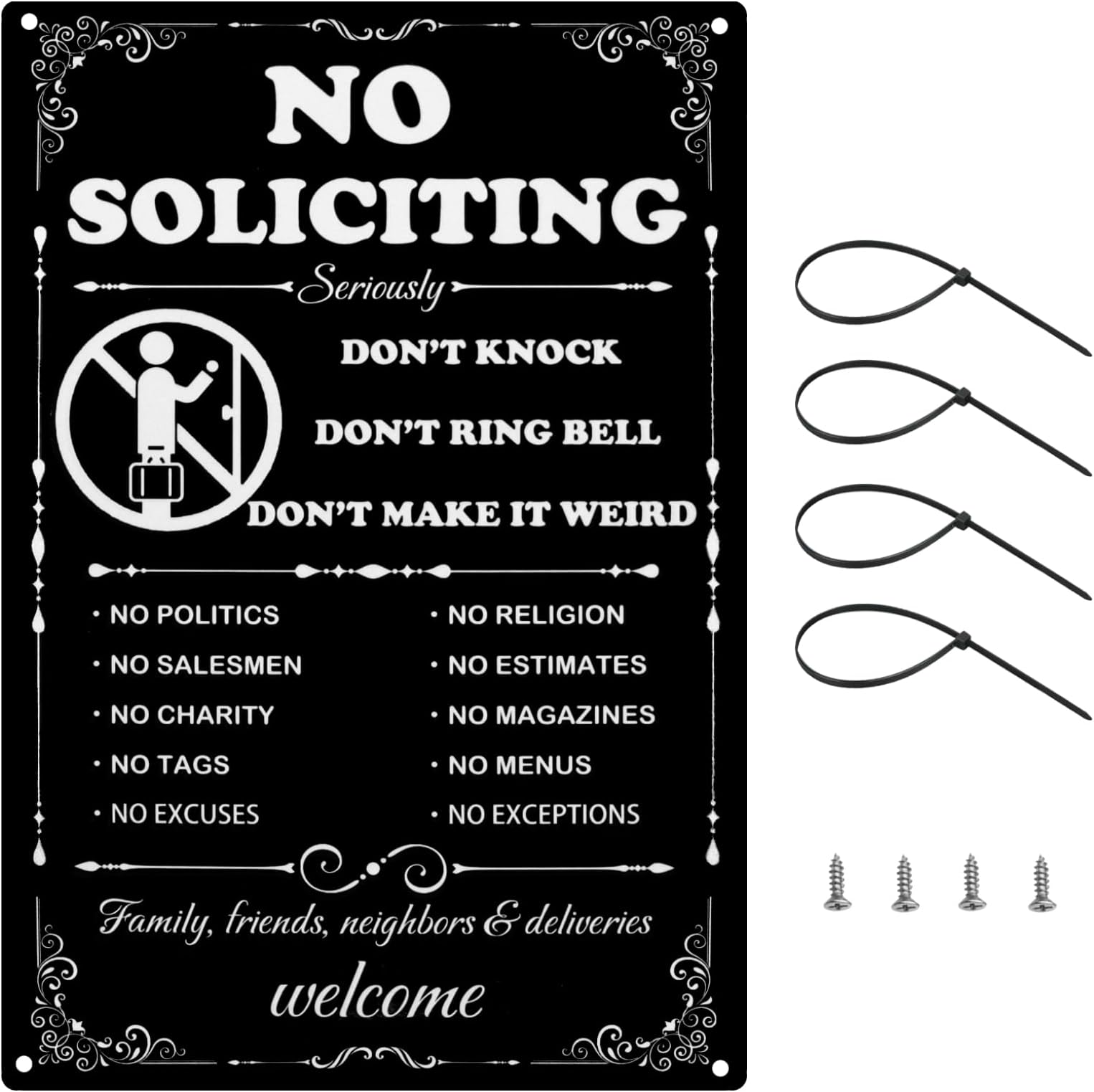 No Soliciting Sign for House Funny No Soliciting Sign for Front Door 12 ...