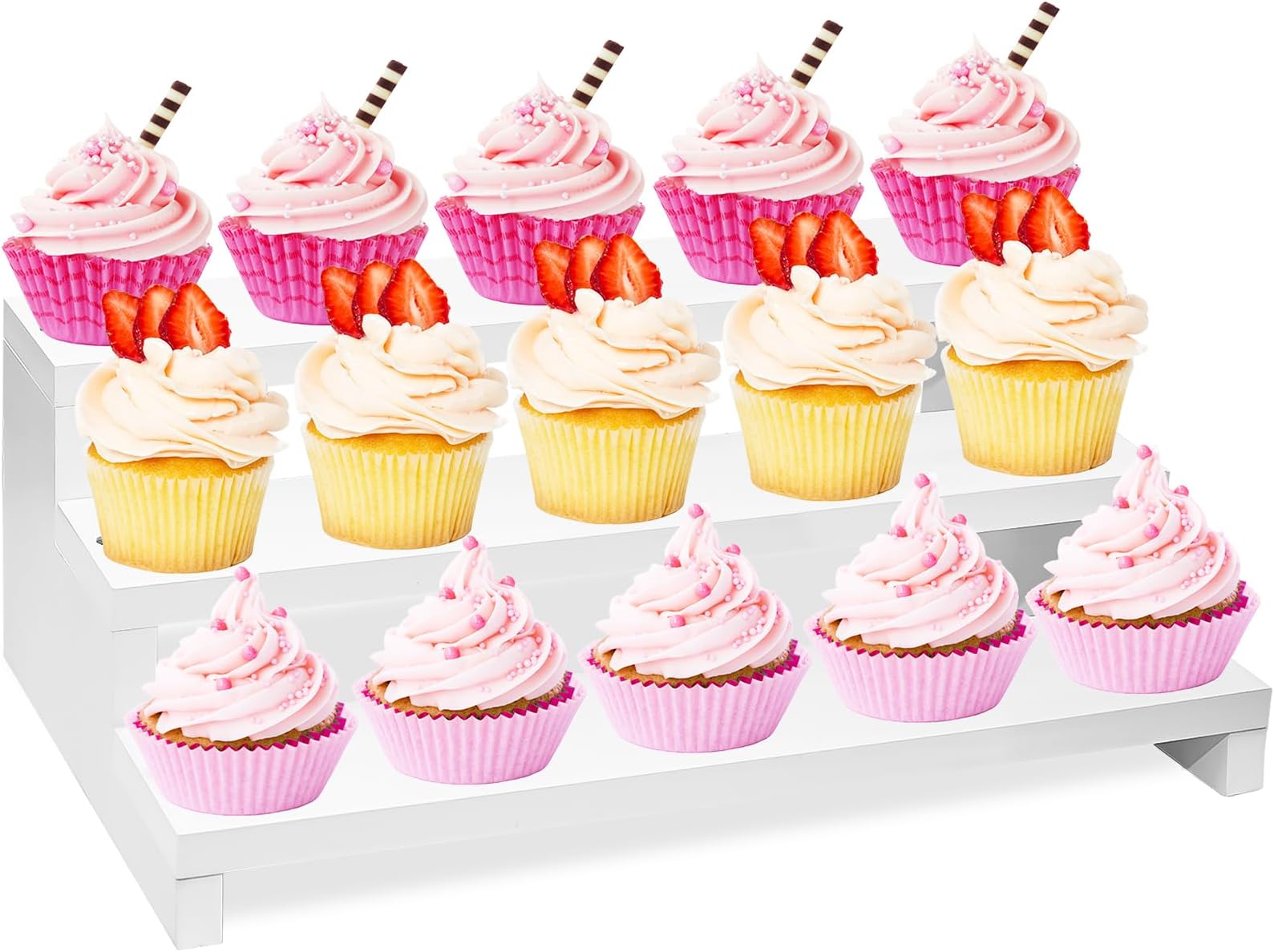 Amazon.com | Desk Top Shelf Stand Wood Cake Stand Rustic Cupcake Stand ...