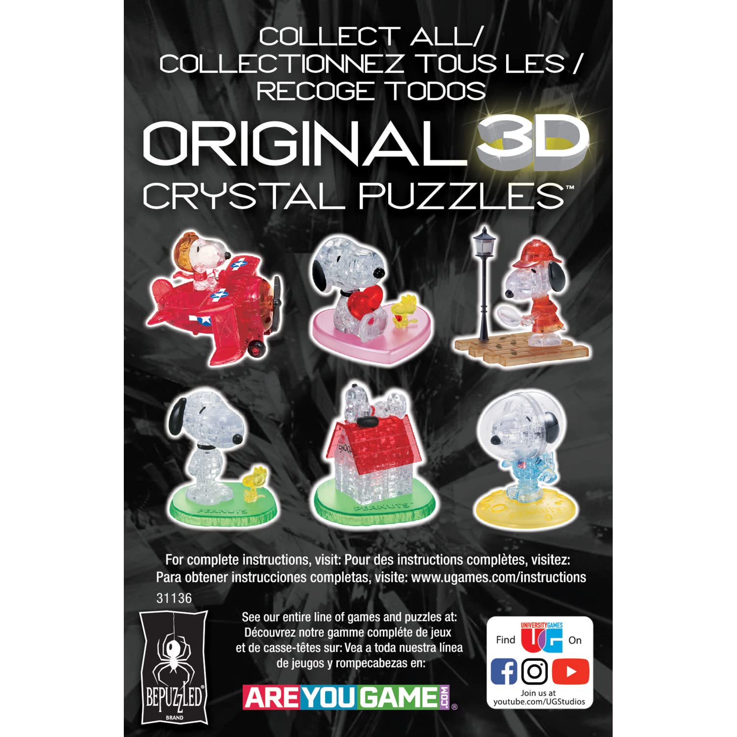 Snapklik.com : BePuzzled, Peanuts Snoopy Campfire Original 3D Crystal ...