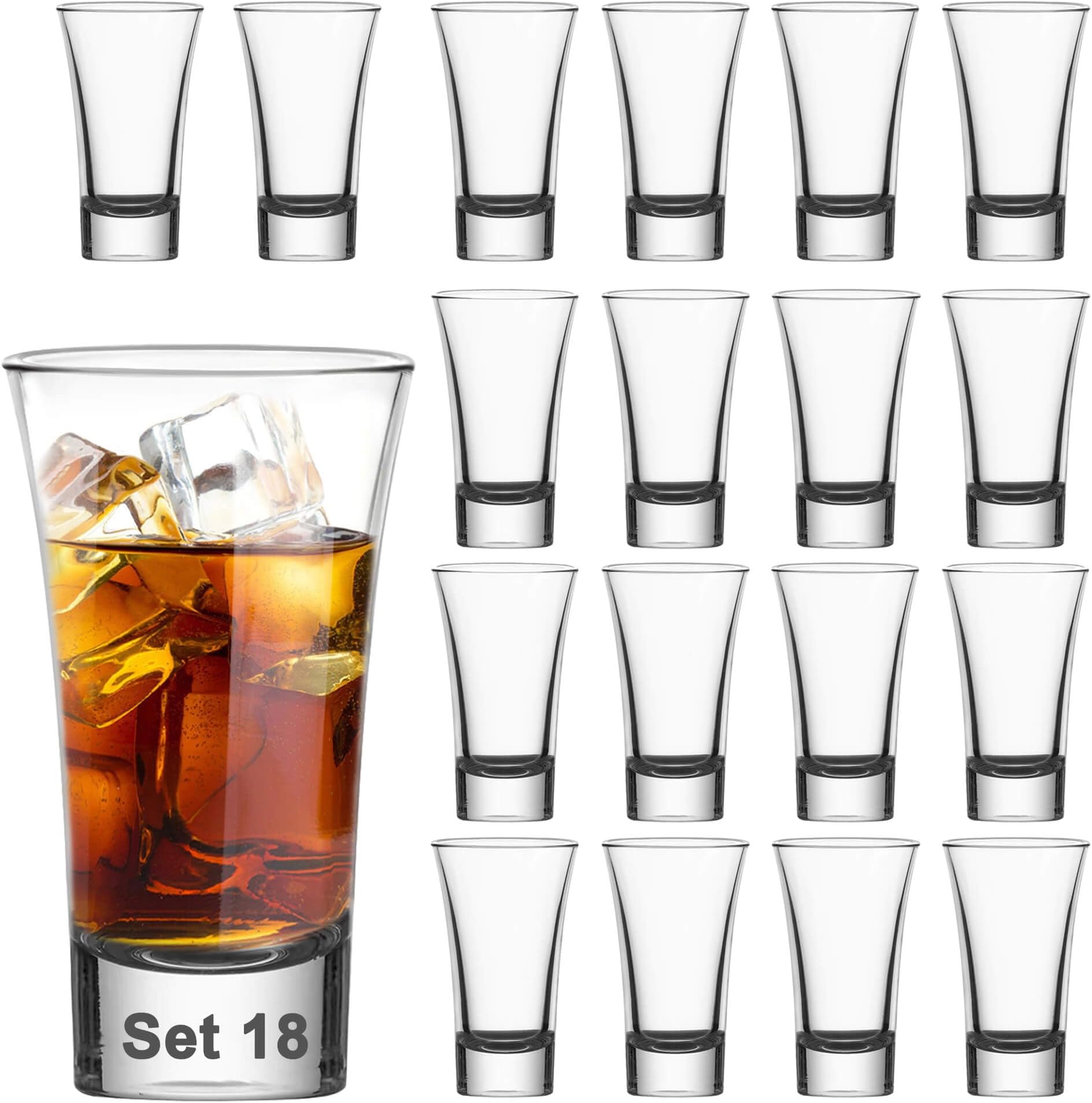 Amazon.com | Aoeoe 40 Pack Shot Glass Bulk Set with Heavy Base, 1.5 ...