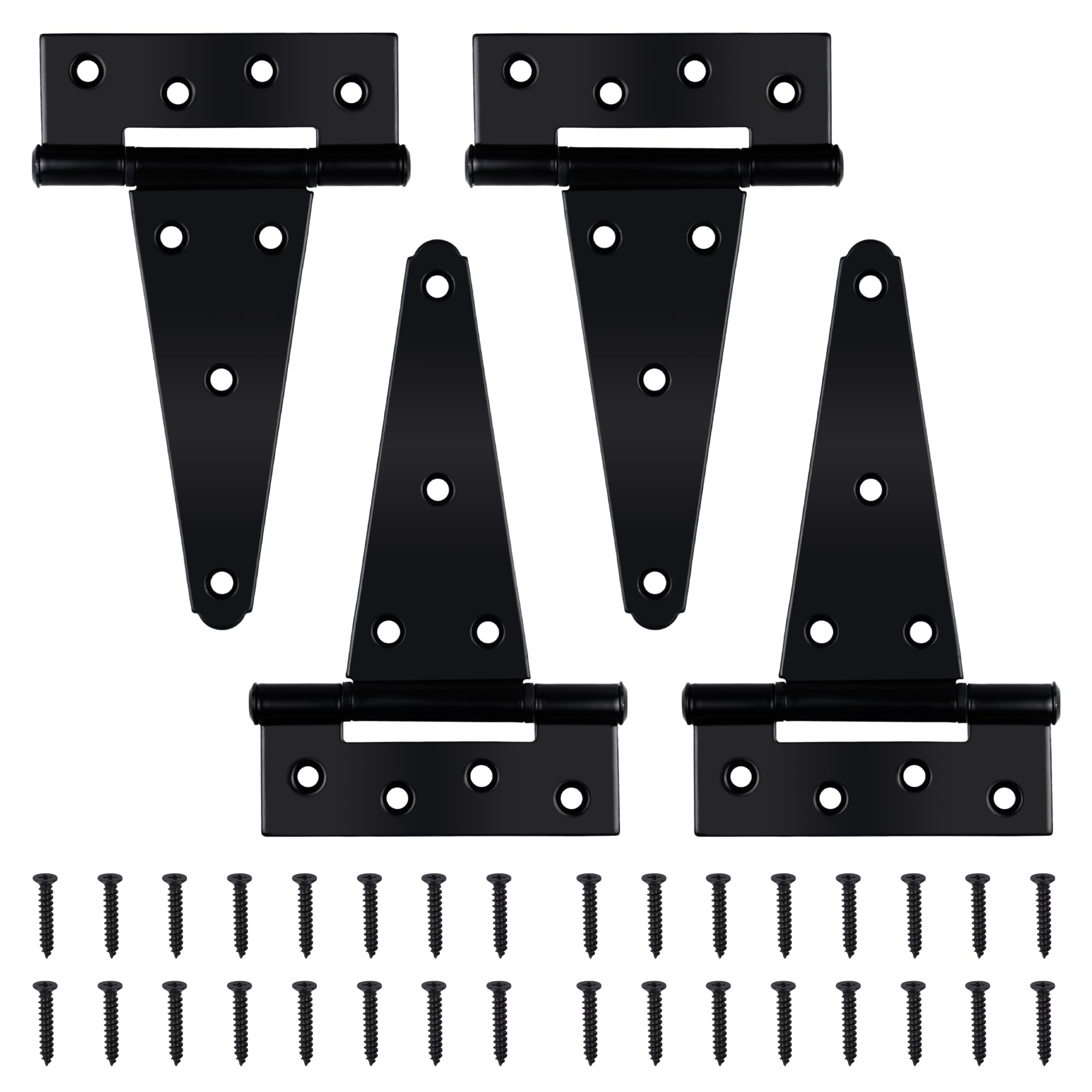 Auxdee Black T-Strap Shed Door Hinges Heavy Duty, Barn Door Hinges with ...