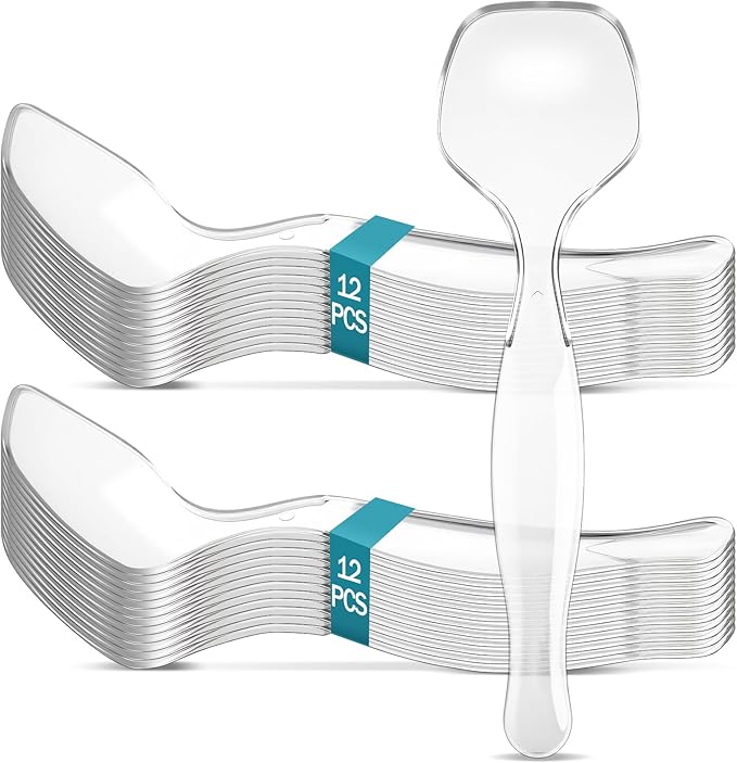 Amazon.com: LemonRoad 24 Pack Plastic Serving Spoons for Buffet, Clear ...