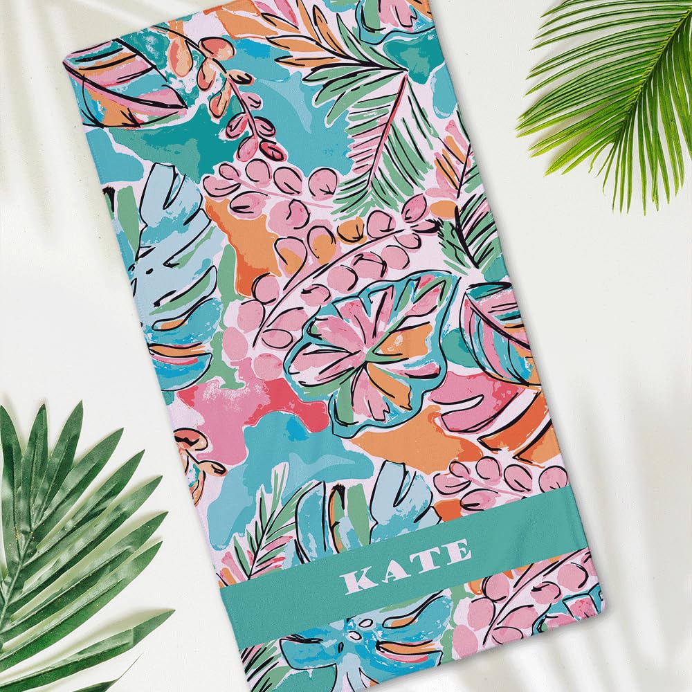 Amazon.com: COLORCOMMALL Personalized Custom Beach Towel - Microfiber ...