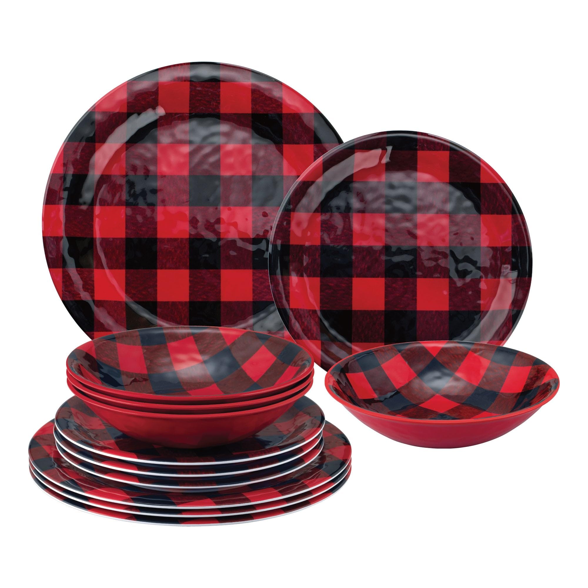 Snapklik.com : UPware 12-Piece Melamine Dinnerware Set, Includes Dinner ...