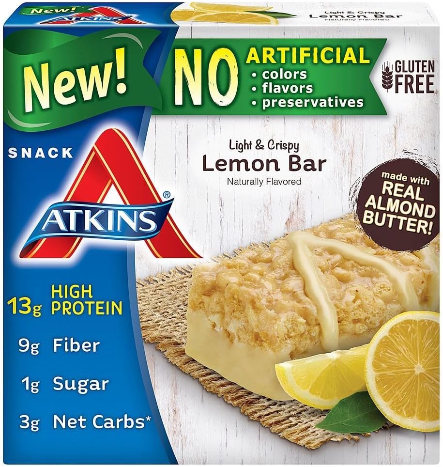 Amazon.com: Atkins Snack Light Crispy Lemon Bar, 5 Little Bars (Pack of ...