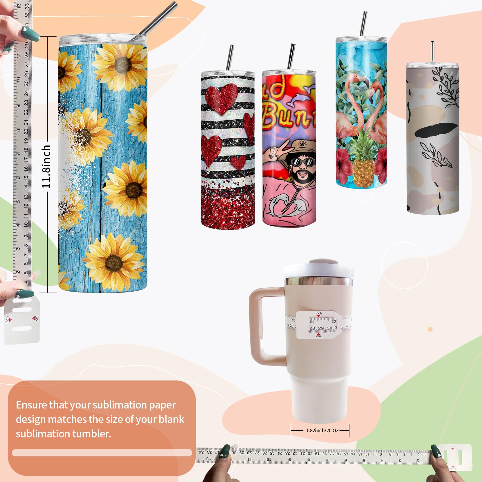 Snapklik.com : 2 Pack Tumbler Width Measurer - Accurately Measure ...