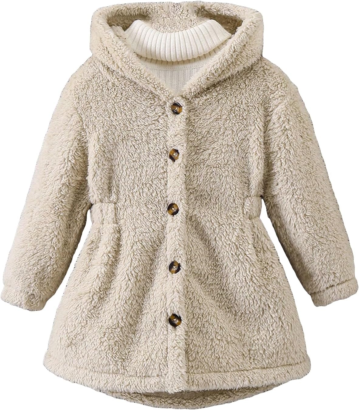 Amazon.com: SweatyRocks Girl's Button Down Hooded Teddy Jacket Long ...