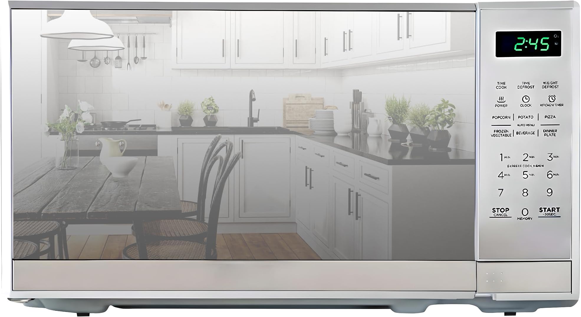 Total Chef 0.7 Cu Ft Microwave Oven - Stainless Steel Compact Style ...