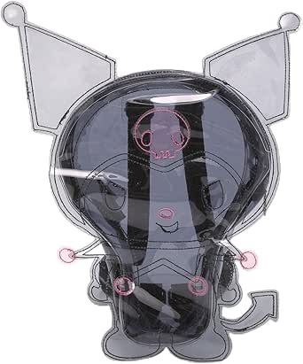 Amazon.com: Hot Topic Kuromi Black Transparent Figural Mini Backpack ...