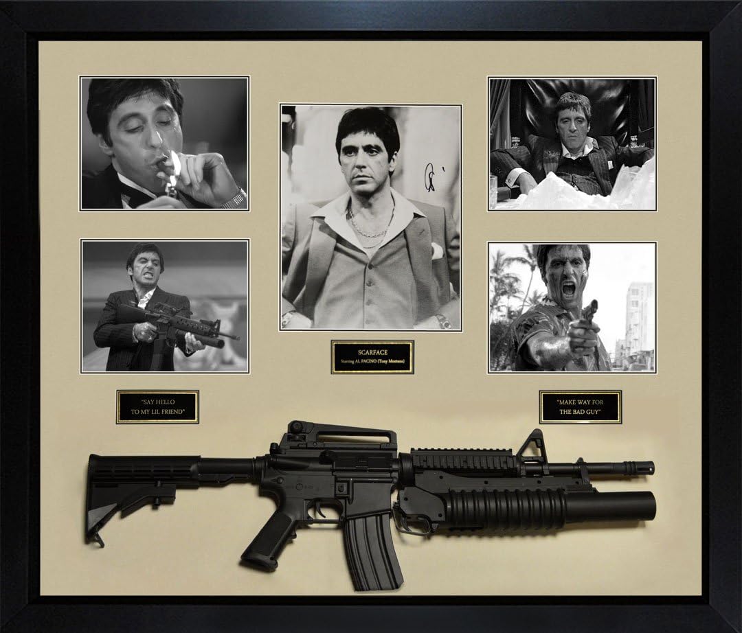 Al Pacino Autographed Scarface Photo w Gun Custom Shadowbox Display ...