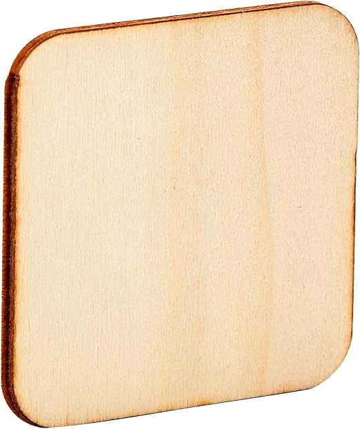 Amazon.com: Bright Creations 60 Pack 2x2 Wood Squares for Crafts, 2.5mm ...