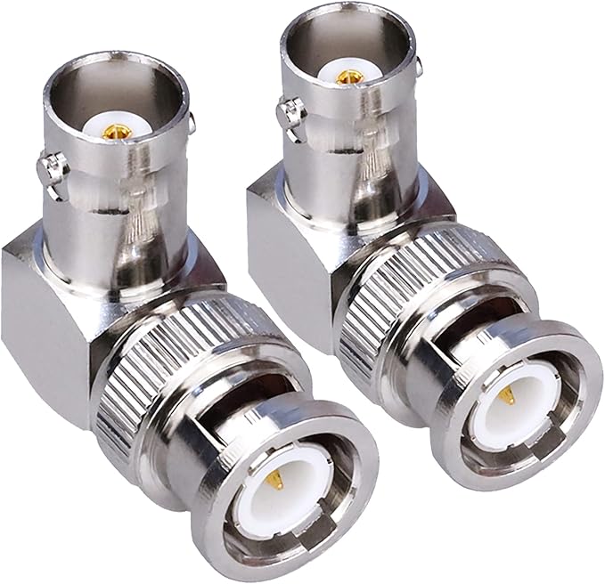 TUOLNK 2 Pack BNC Mâle vers Femelle Adaptateur Coudé 90 Degrés RF Coaxial pour Caméras de ...